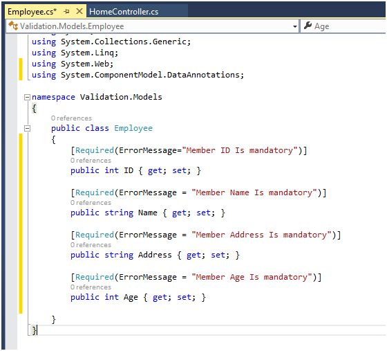 ASP.NET MVC 5 Validation